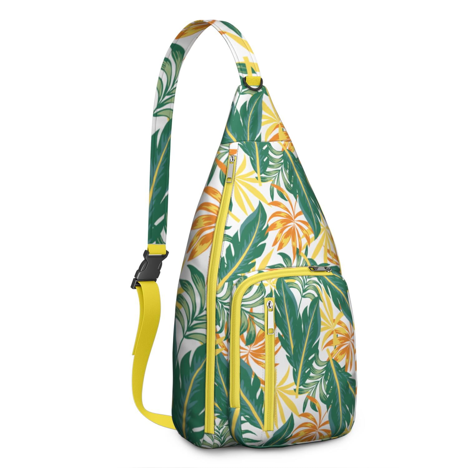 Waterproof Crossbody Bag Daypack for Men & Women Tropical Leaf Hawaiian ...