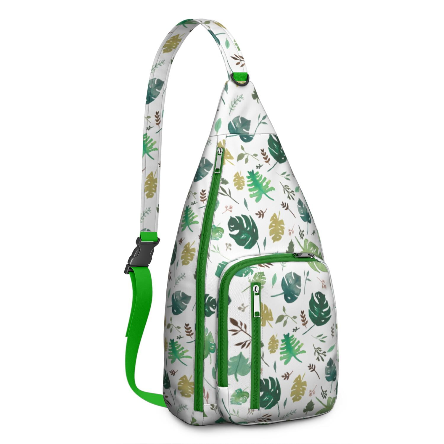 Waterproof Crossbody Bag Daypack for Men & Women Tropical Leaf Hawaiian ...