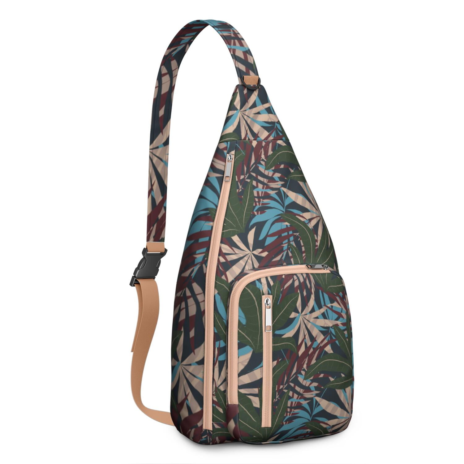 Waterproof Crossbody Bag Daypack for Men & Women Tropical Leaf Hawaiian ...