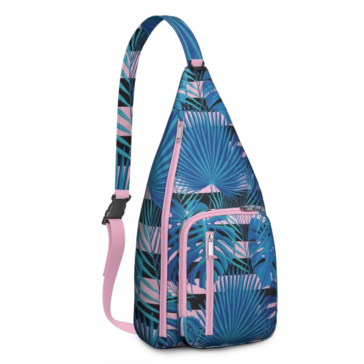 Waterproof Crossbody Bag Daypack for Men & Women Tropical Leaf Hawaiian ...