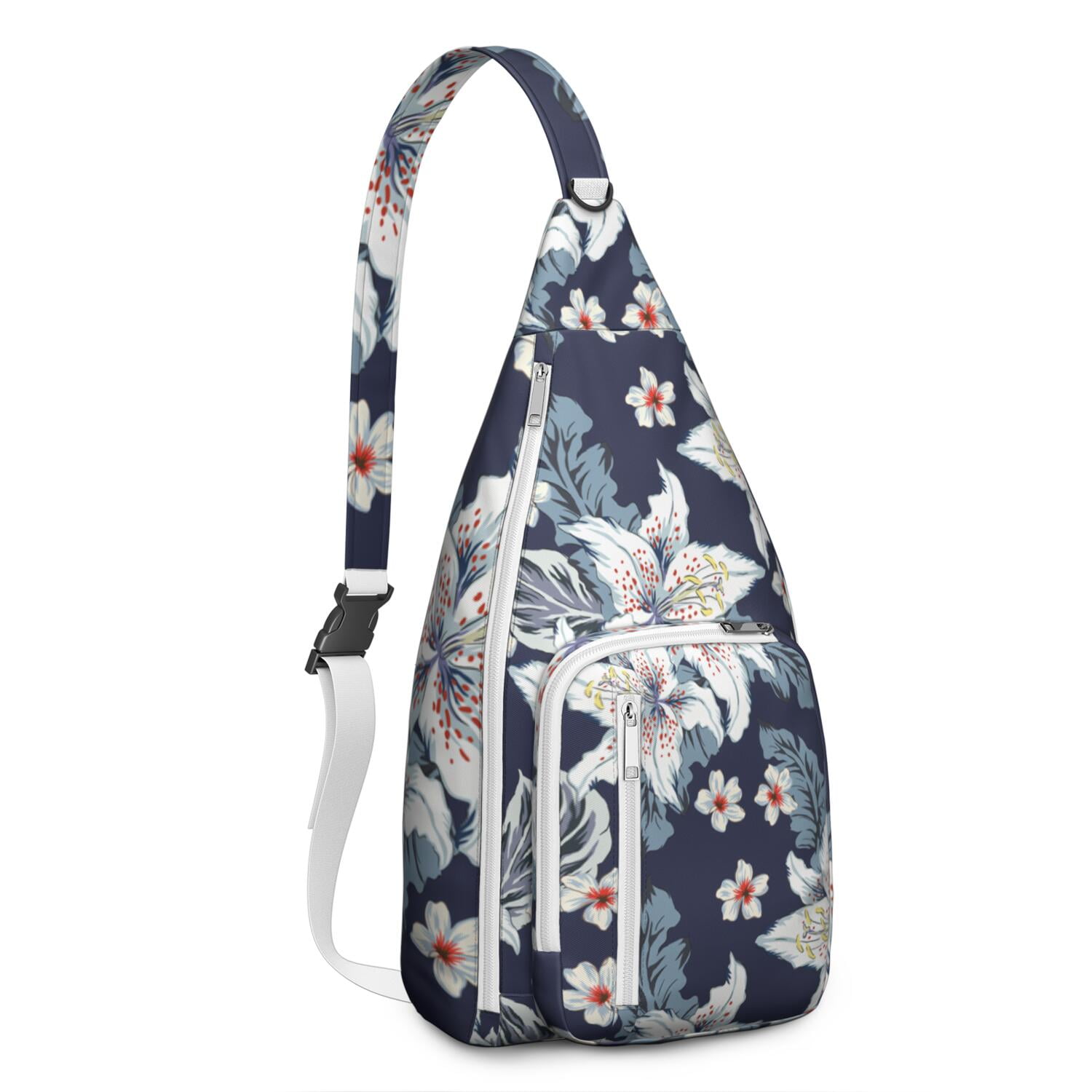 Waterproof Crossbody Bag Daypack for Men & Women Tropical Leaf Hawaiian ...