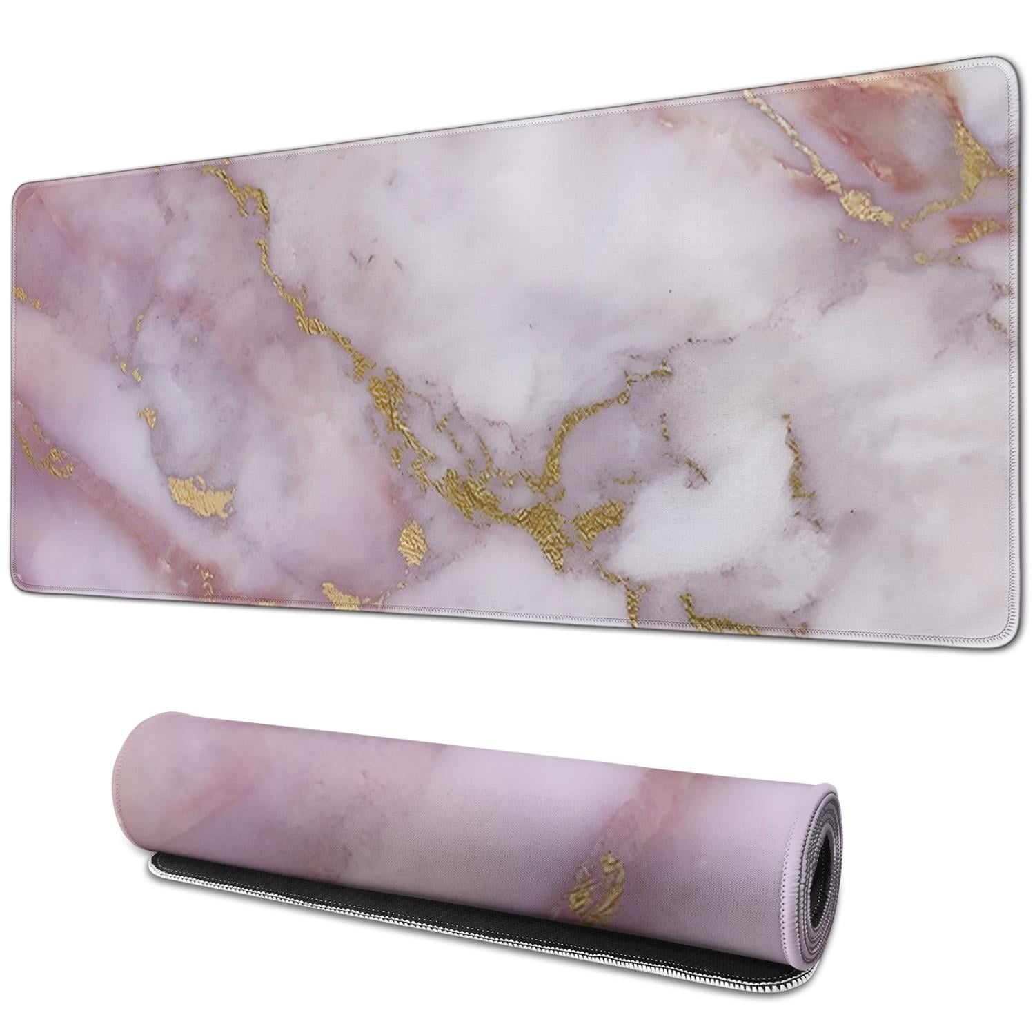 Waterproof & Cute Pink Desk Mat - Large PU Leather in Chic Rose Gold ...