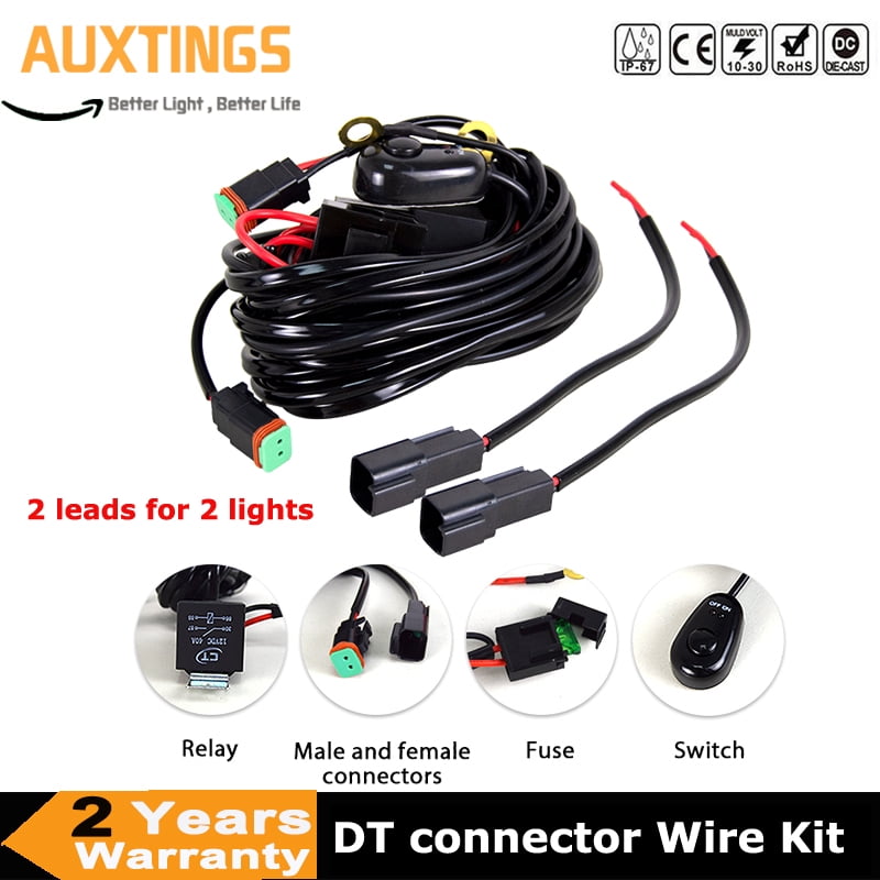 Waterproof DT Wiring Harness Kit Wires Cable 2 Leads 10ft 12V 40A for ...