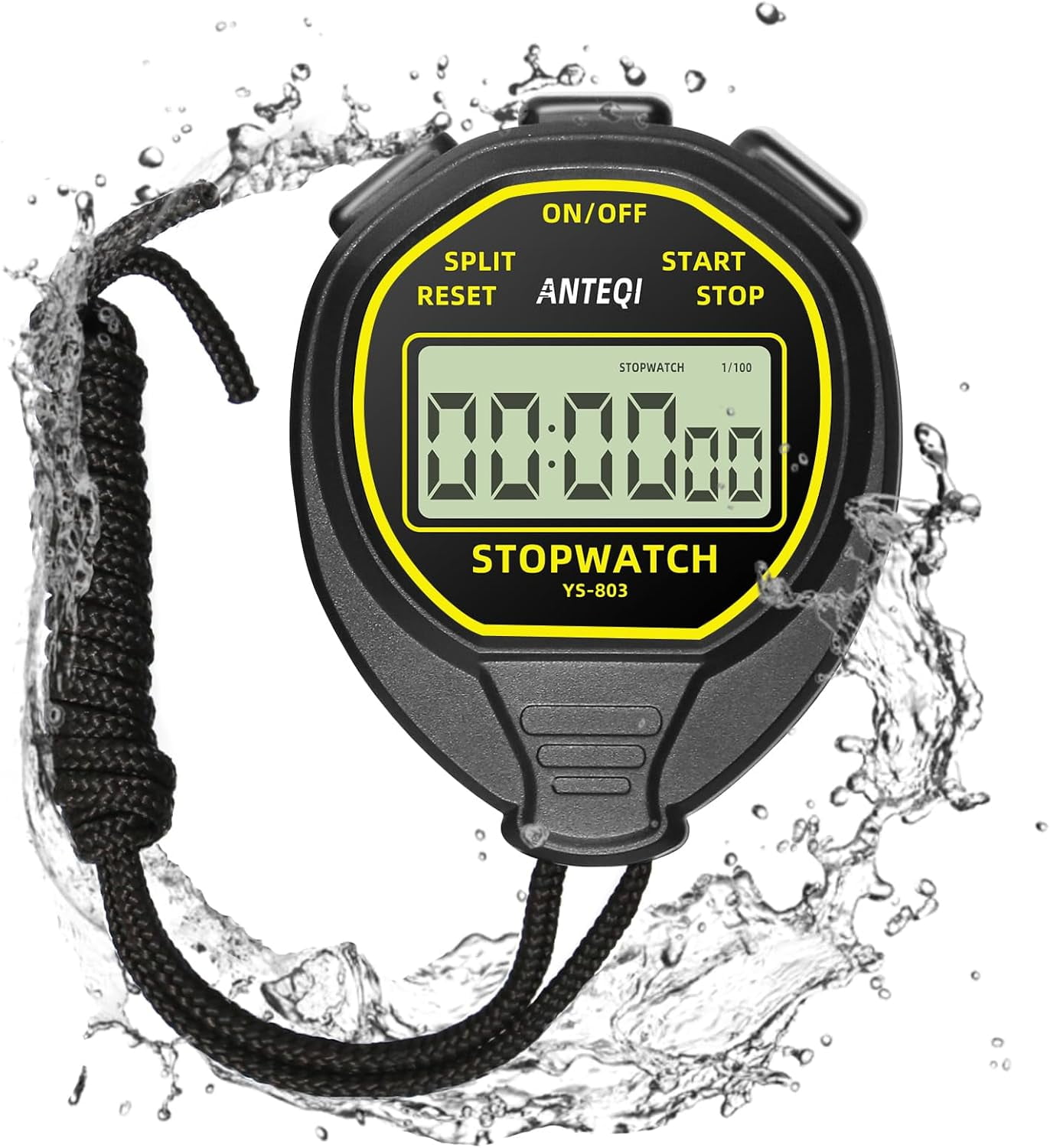 Waterproof Digital Stopwatch Timer, Large Display Simple Silent Stop ...