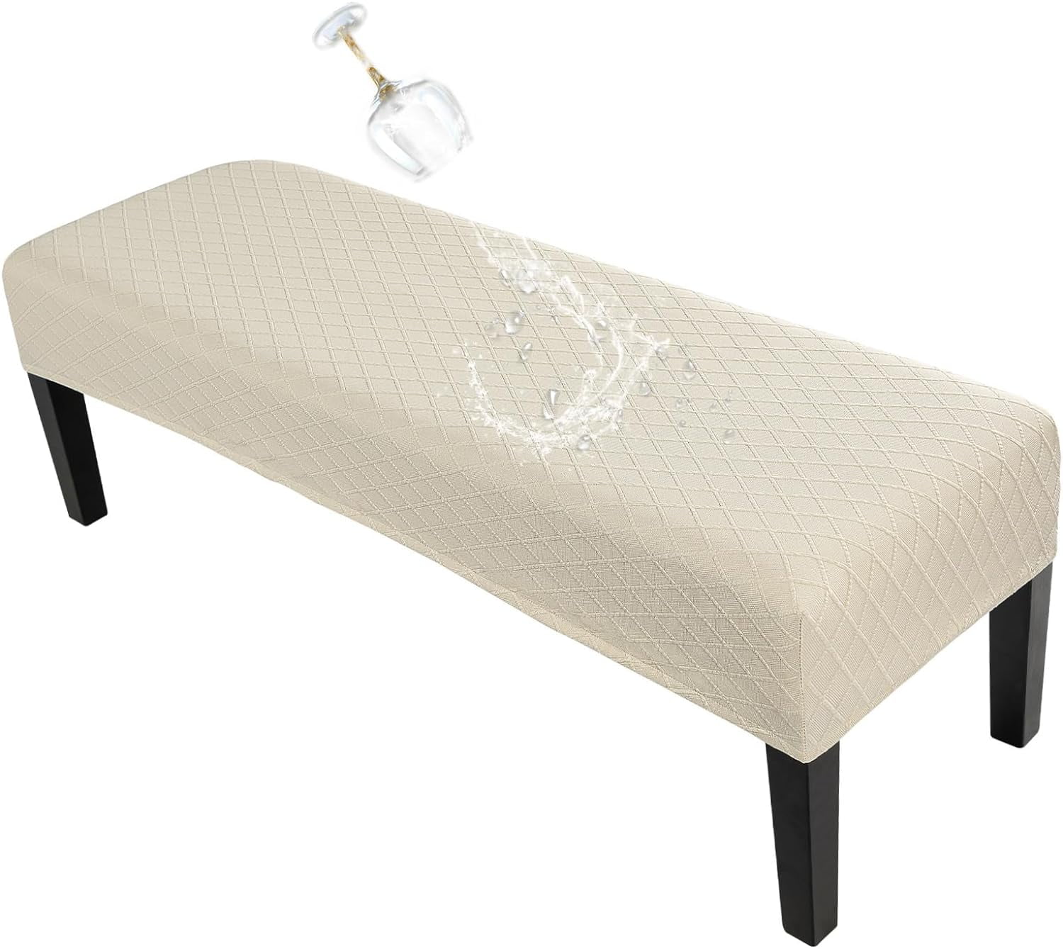Waterproof Dining Bench Cover, Stretch Washable Bench Covers Slipcover ...