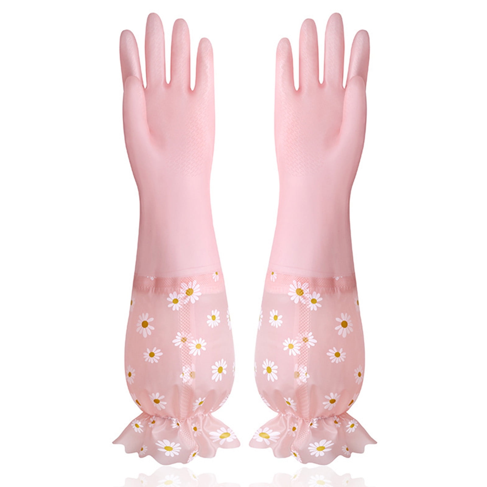 Waterproof Dishwashing Gloves, Heavy-Duty Rubber, Non-Slip Texture ...