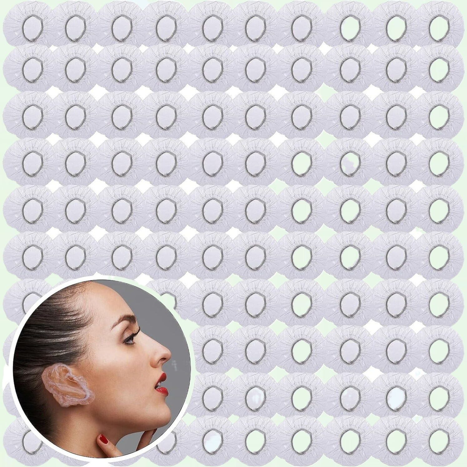 Waterproof Disposable Ear Covers, 100Pcs Shower Ear Protector Caps for ...