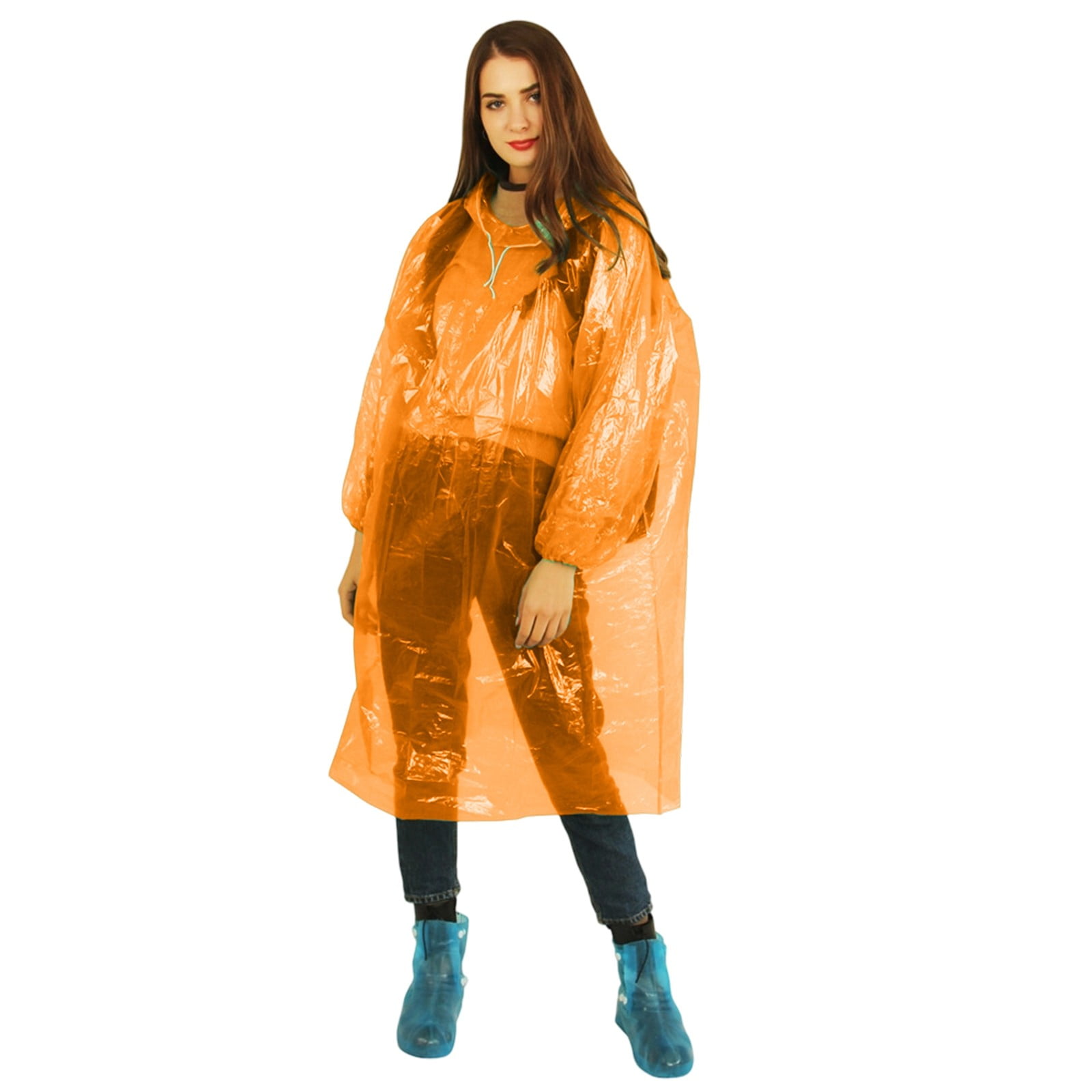 Waterproof Disposable Rain Ponchos - Thick Emergency Raincoat with Hood ...