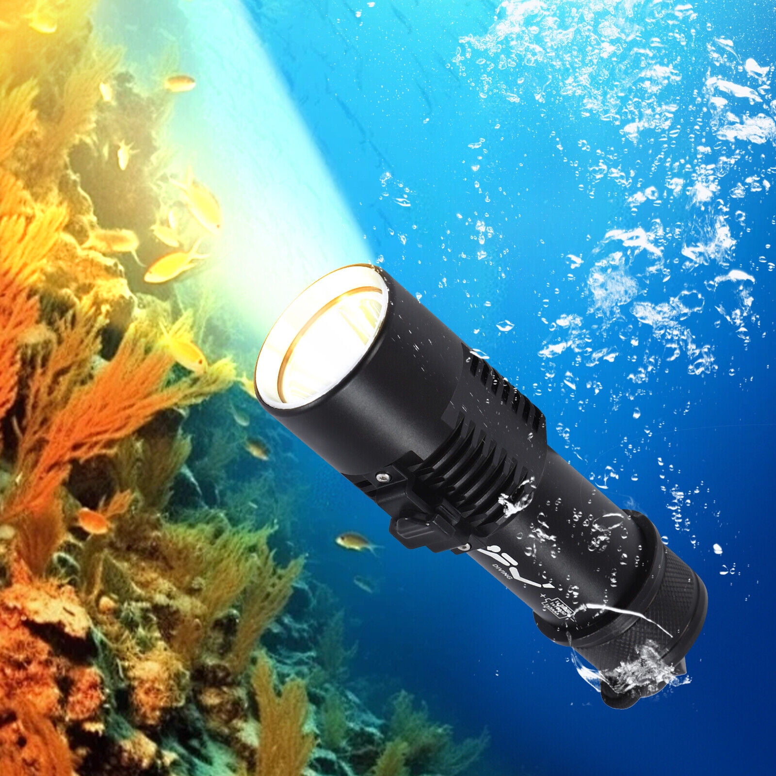 Waterproof Dive Light, Compact Bright Diving Torch, Submersible ...