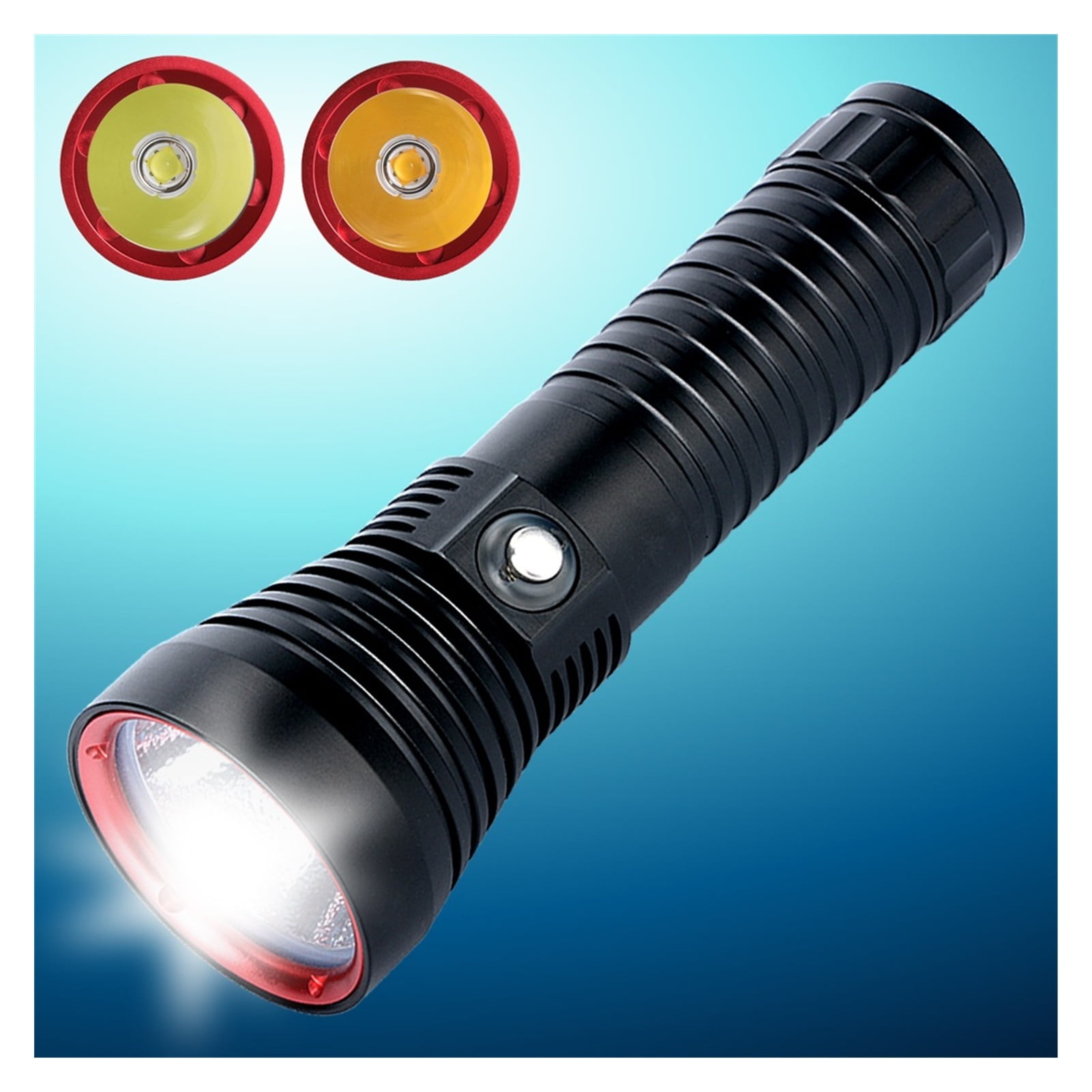 Waterproof Diving Flashlight XHP70.2 Yellow/White Light 6000LM ...