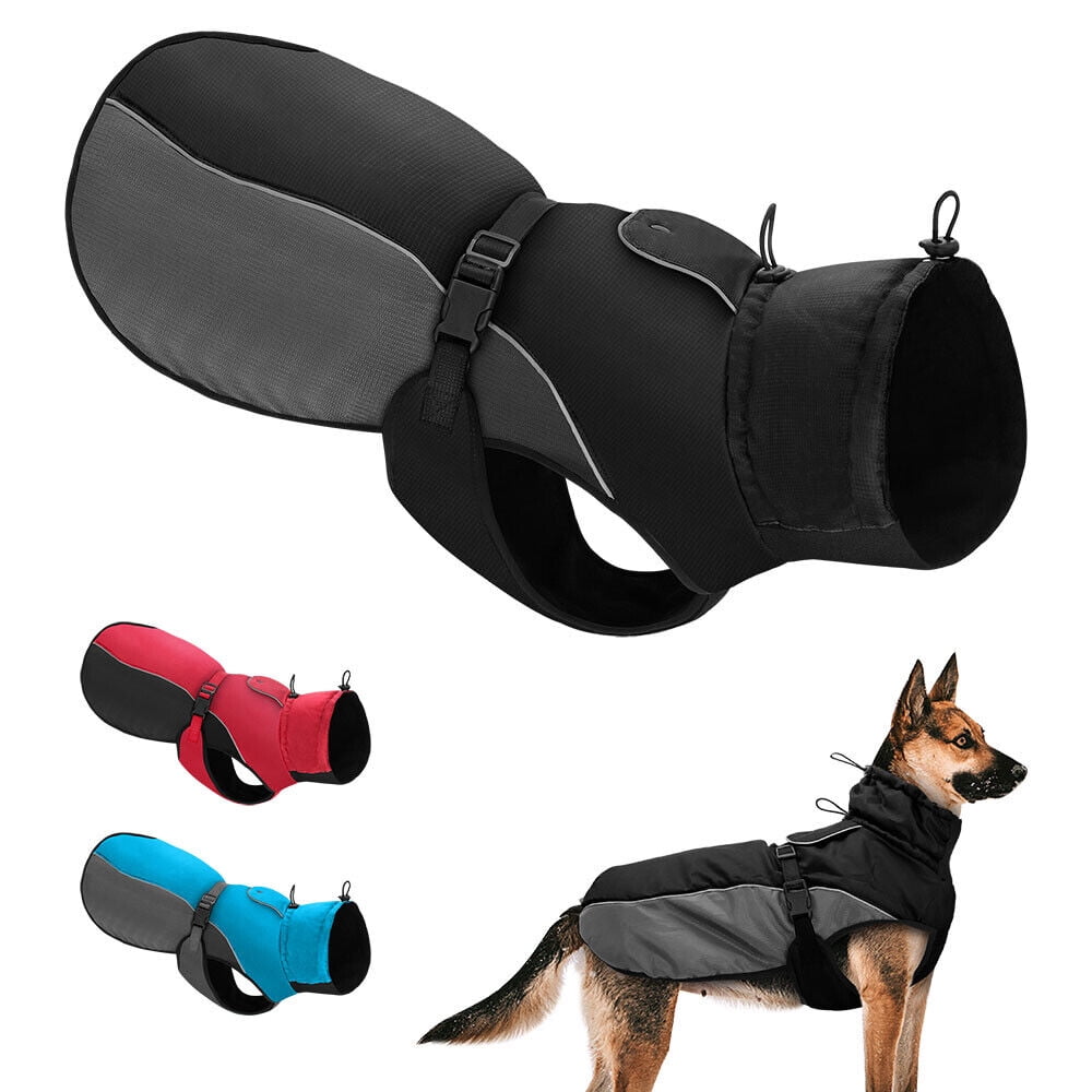 Waterproof Dog Coat Large Dog Reflective Fleece Lined Pet Dog Jacket ...