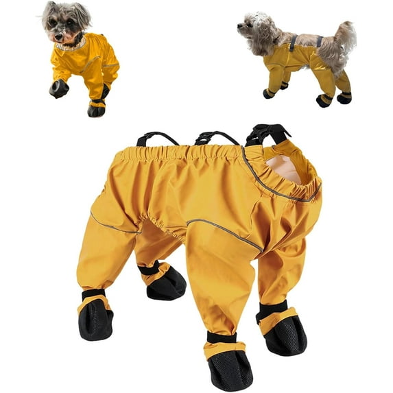 Waterproof Dog Rain Boots with Suspender, Outdoor Adjustable Dust-Proof ...