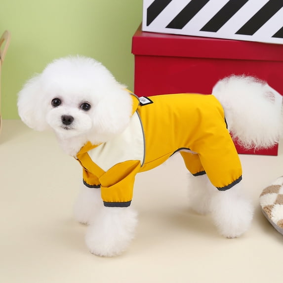 Waterproof Dog Raincoat with Hood and Reflective Tape – Zip Up Jacket ...