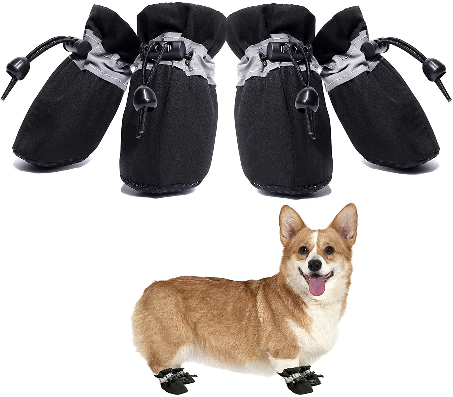 Waterproof Dog Shoes for Small Dogs, Puppy Booties with Reflective ...