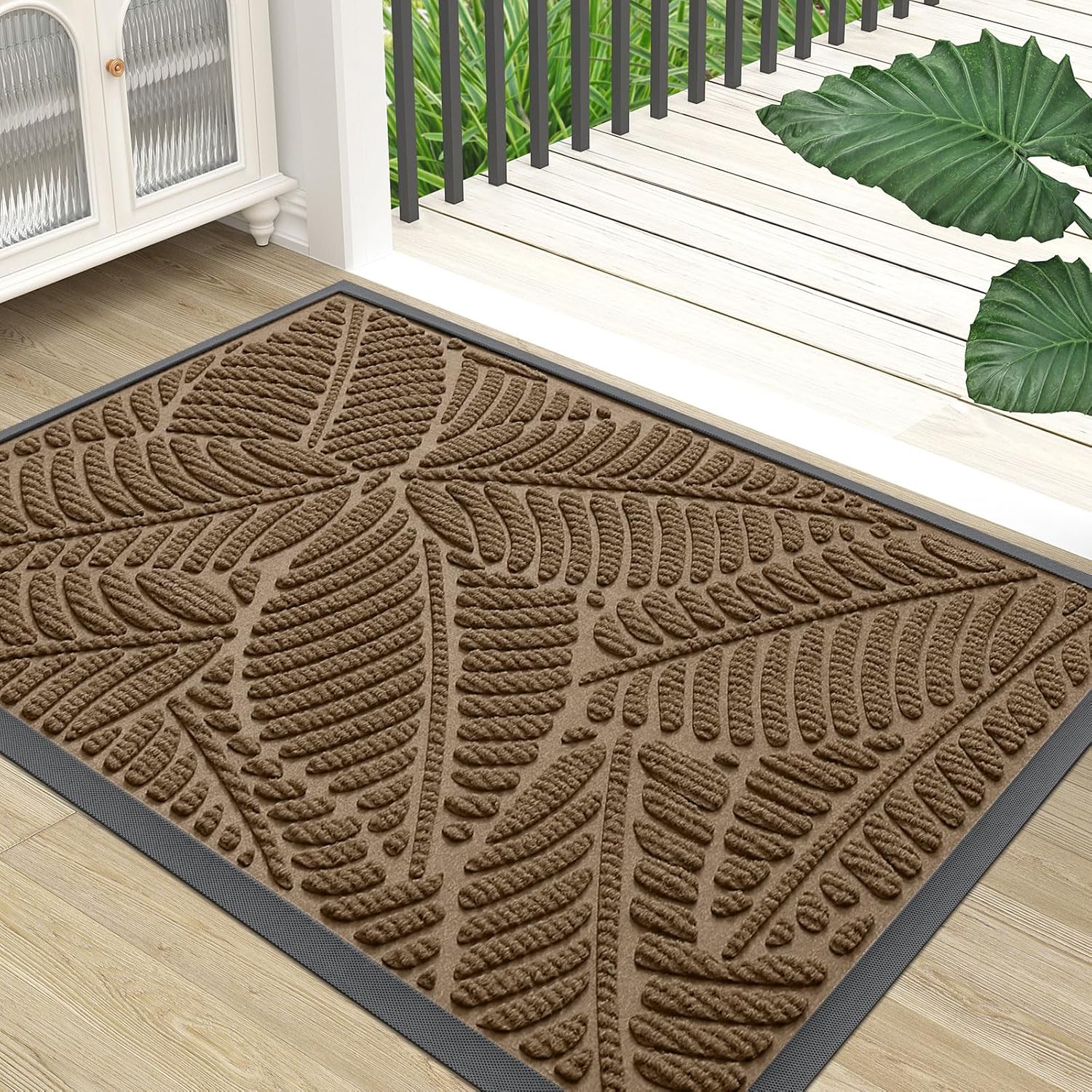 Waterproof Door Mat, Strong Natural Rubber Front Interior Mat, Non-Slip ...