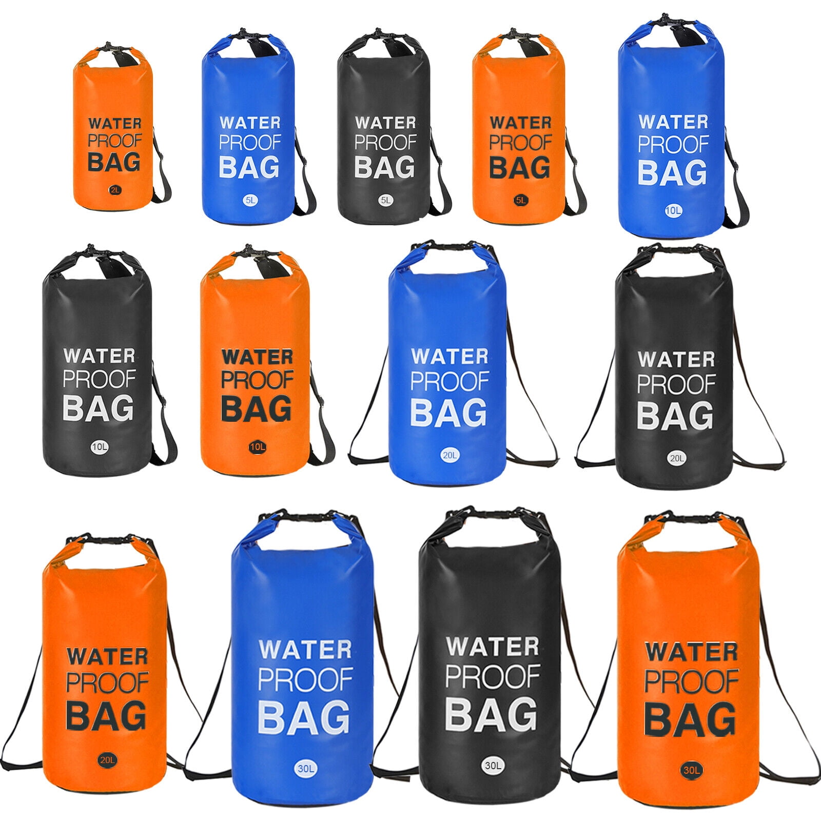 Waterproof Dry Bag, 2L Floating100% Waterproof Roll Top Dry Sacks, 500D ...