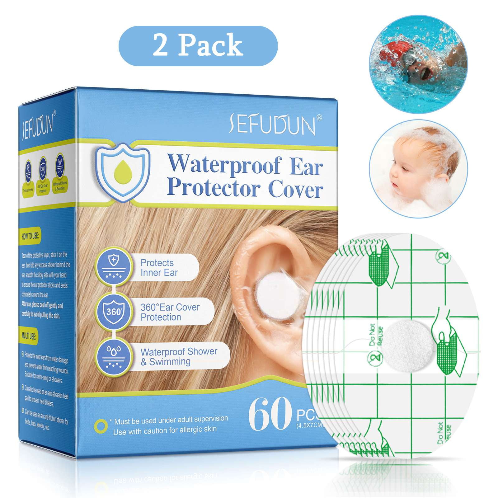Waterproof Ear Protection Plugs for Swimming Kids Newborn Shower ...