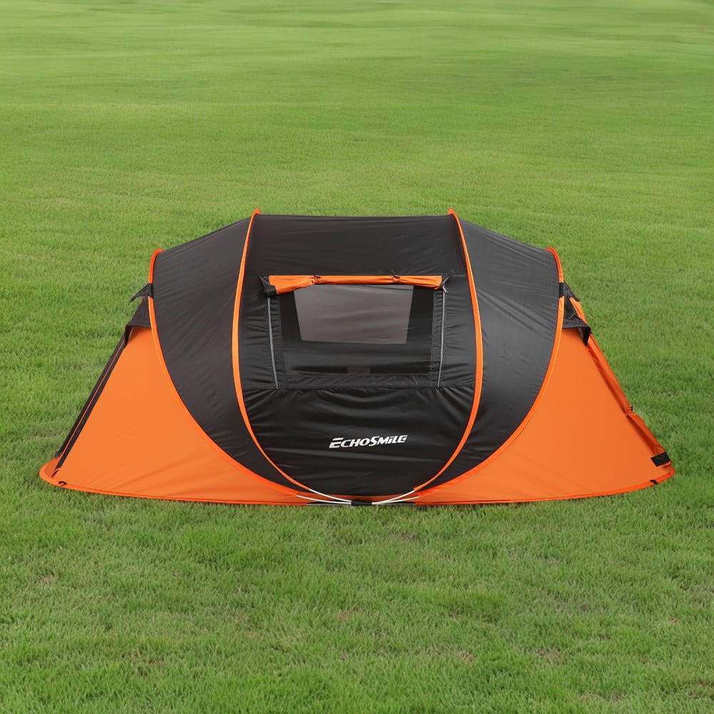 Waterproof Easy Set-Up Black and Orange 5-8 Person Camping Boat Tent ...