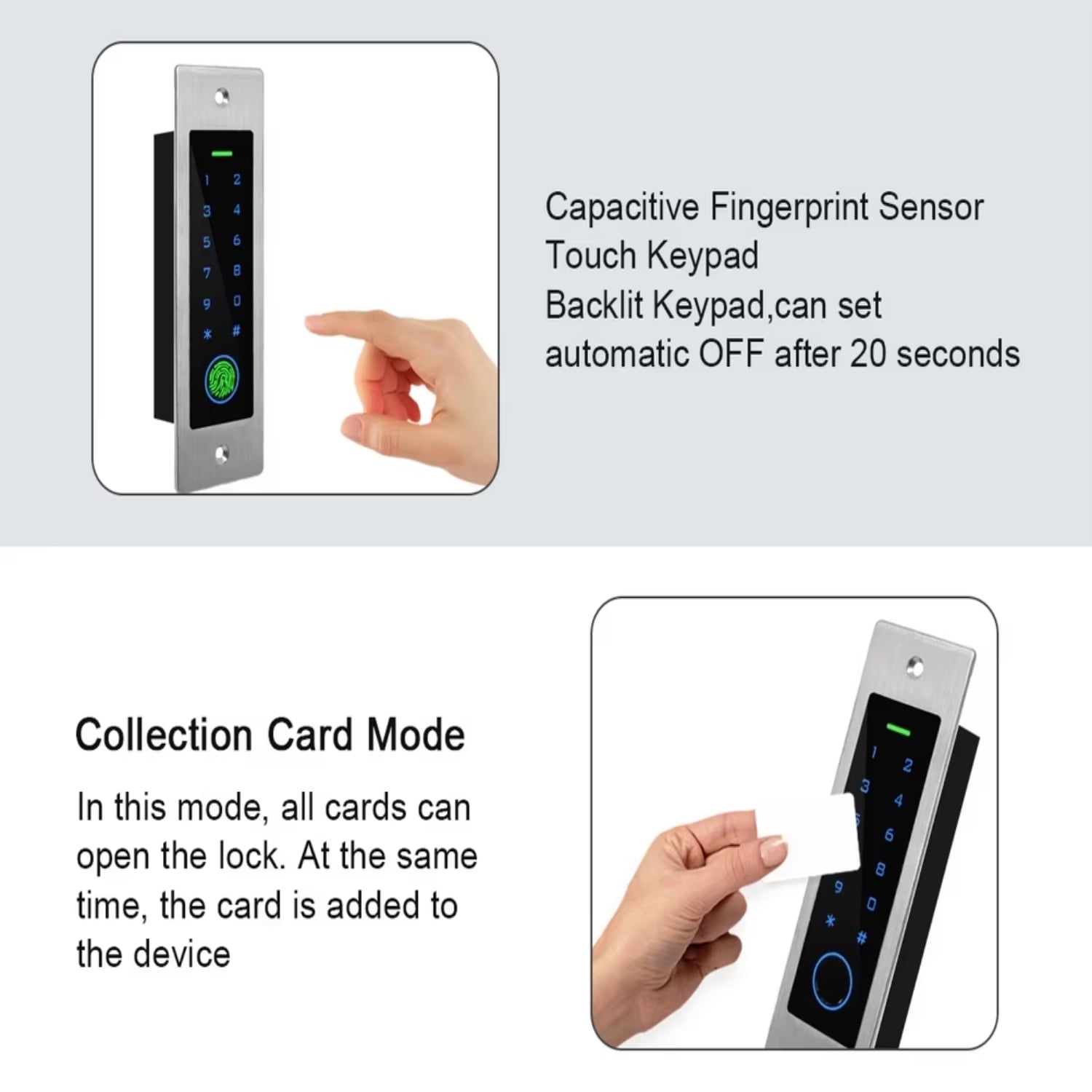 Waterproof Embedded Metal Fingerprint Access Control Keypad for 125Khz ...