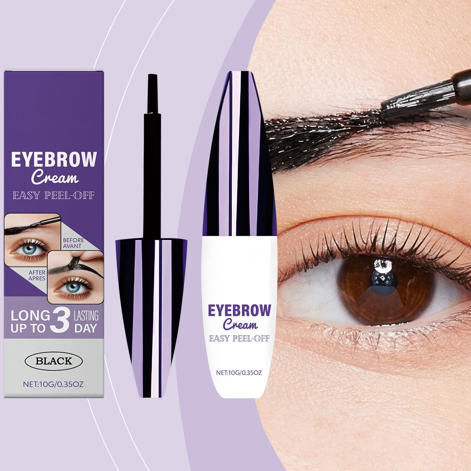 Waterproof Eyebrow Gel, Tear-Off Eyebrow Cream 10g - Long-Lasting ...