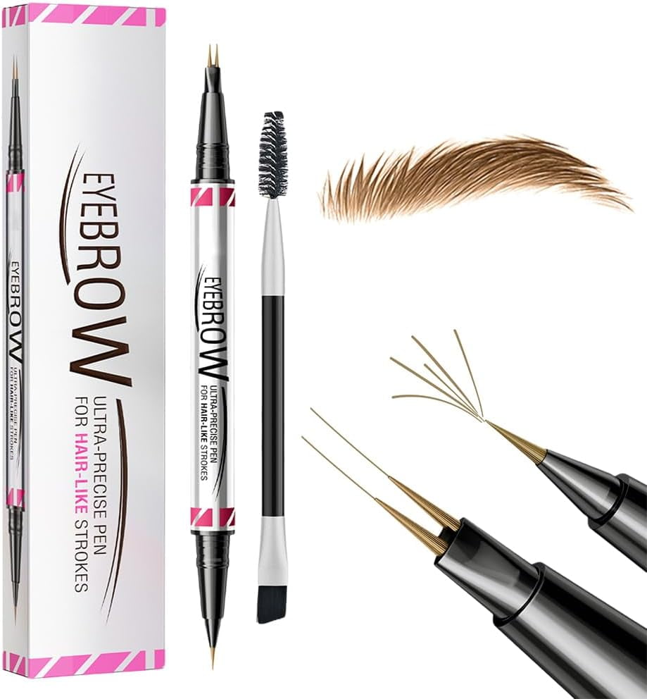 Waterproof Eyebrow Pencil, 2-in-1 Dual-Ended Microblading Eyebrow Pen ...