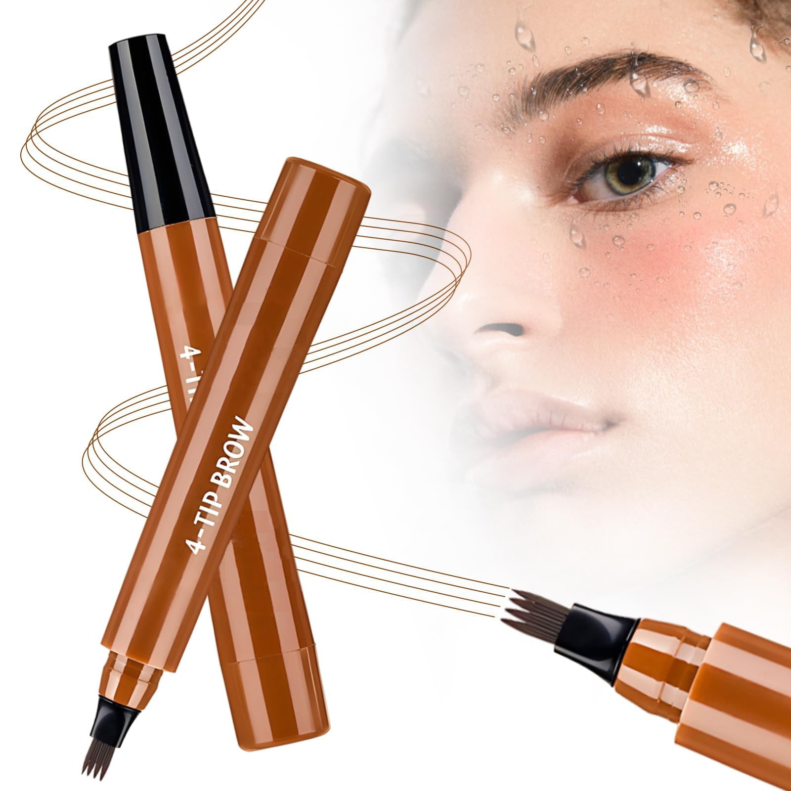 Waterproof Eyebrow Pencil, Microblading Eyebrow Pen, Four-Pronged Tip ...