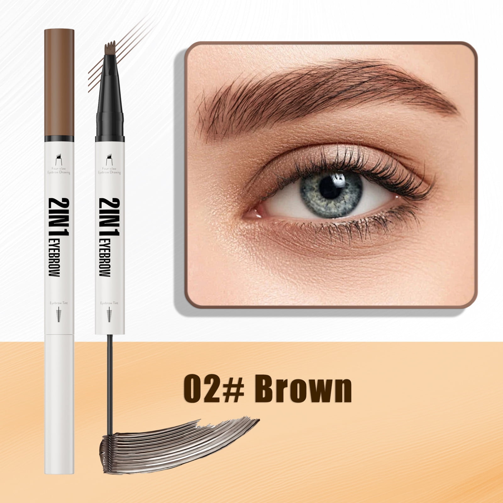 Waterproof Eyebrow Pencil - Split Liquid Design, 3g (2g+1g) - Long ...