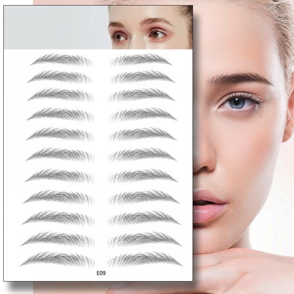 Waterproof Eyebrow Stickers, Natural Temporary Brows Patch 3D Hair-Like ...