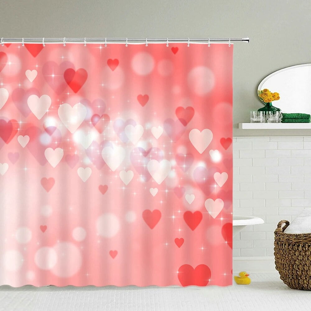 Waterproof Fabric Modern Love romance Shower Curtains 240X180 Bathroom ...
