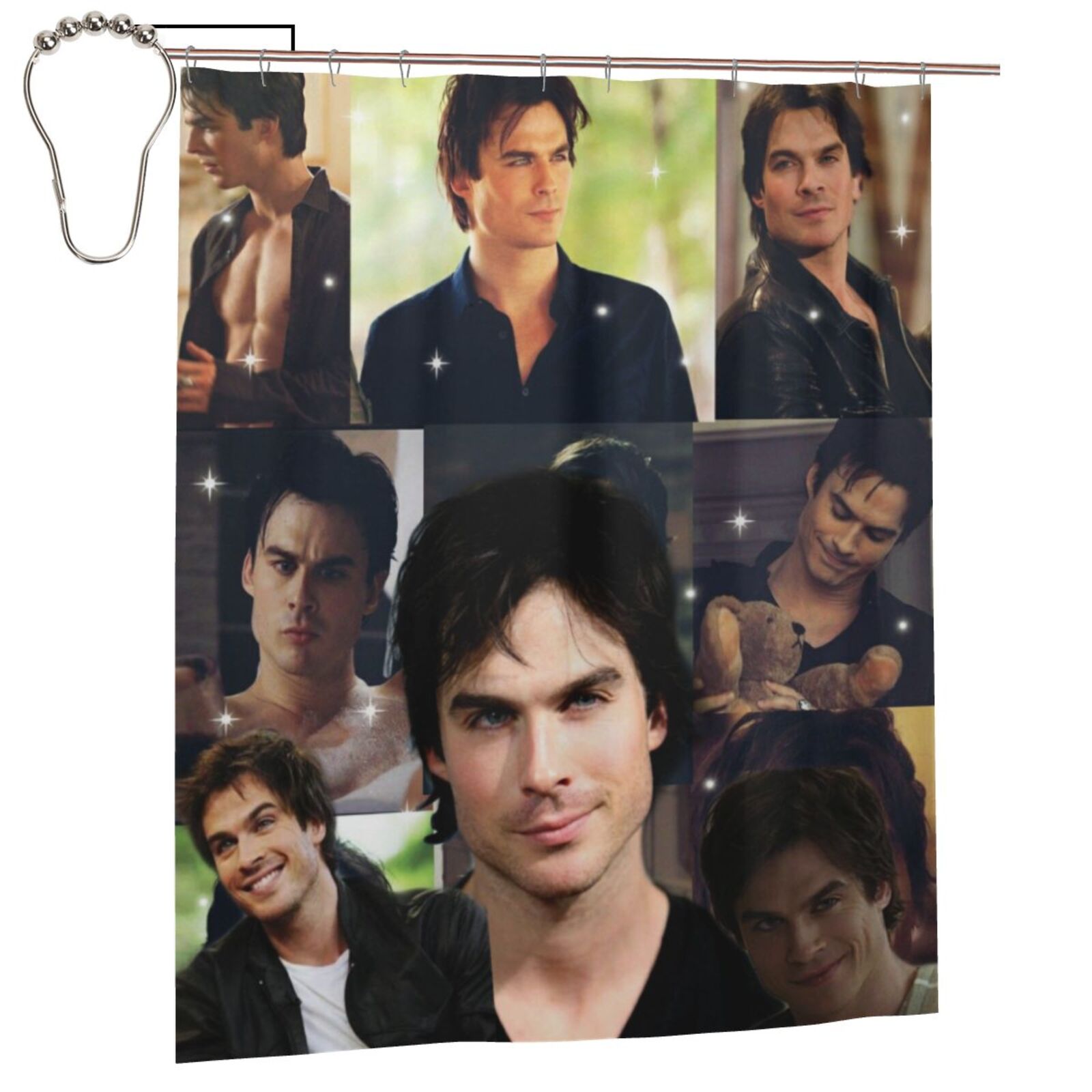 Waterproof Fabric Shower Curtain Liner, Damon Salvatore Ian Somerhalder ...