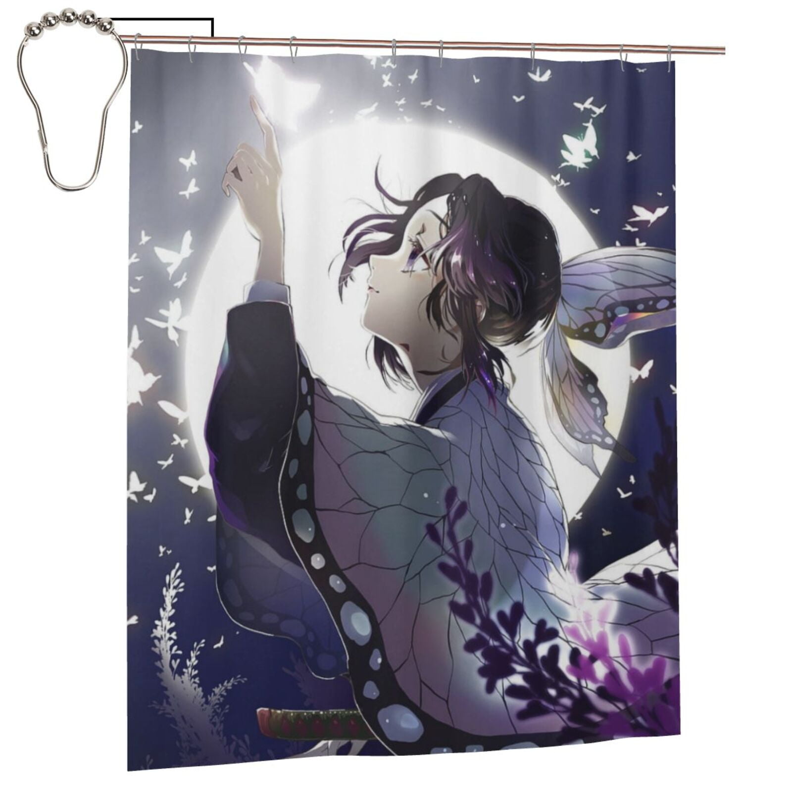 Waterproof Fabric Shower Curtain Liner, Demon Slayer Kochou Shinobu ...