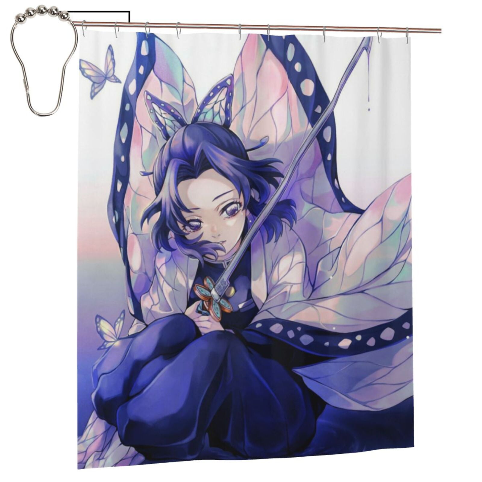 Waterproof Fabric Shower Curtain Liner, Demon Slayer Kochou Shinobu ...