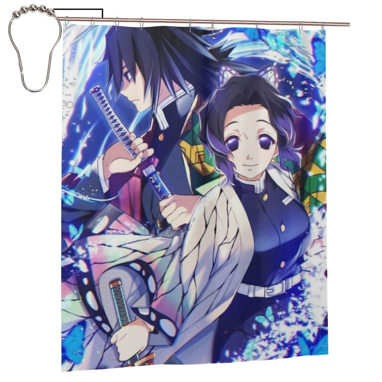 Waterproof Fabric Shower Curtain Liner, Demon Slayer Kochou Shinobu ...