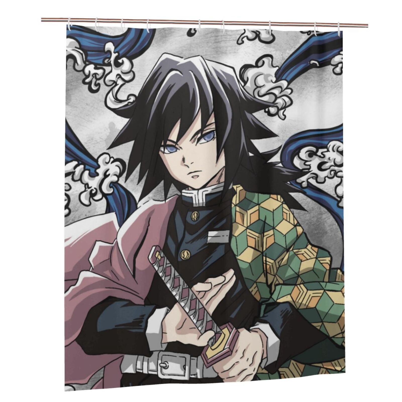 Waterproof Fabric Shower Curtain Liner, Demon Slayer Tomioka Giyuu ...
