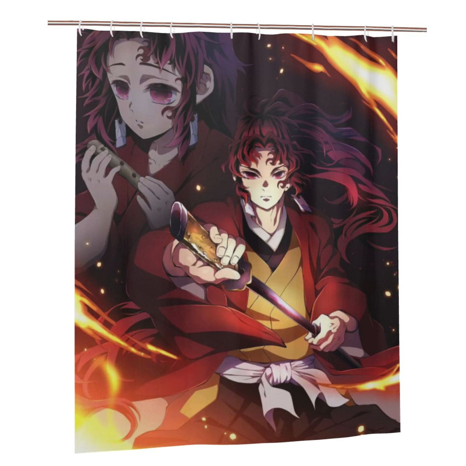Waterproof Fabric Shower Curtain Liner, Demon Slayer Tsugikuni Yoriichi ...