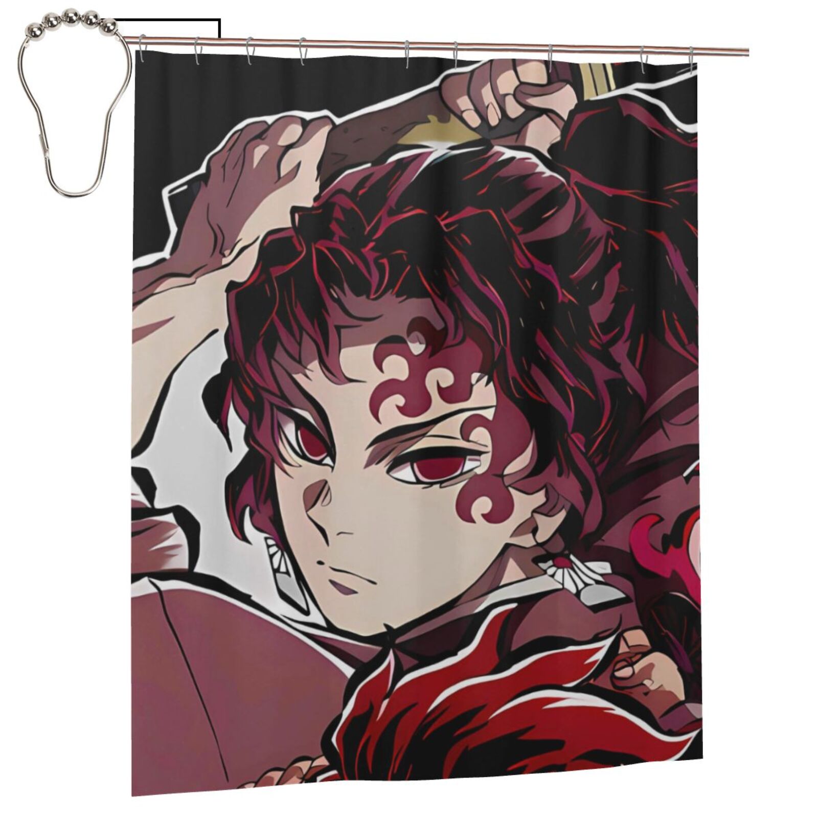 Waterproof Fabric Shower Curtain Liner, Demon Slayer Tsugikuni Yoriichi ...