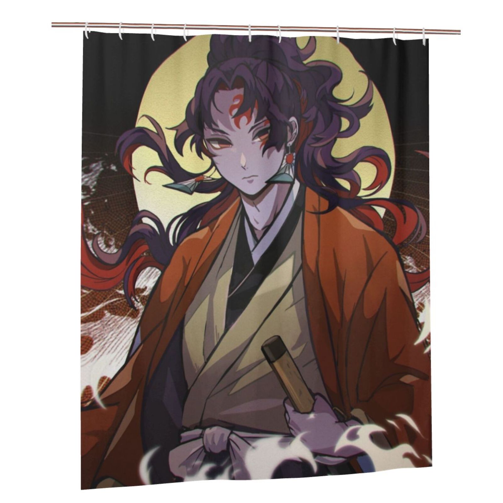 Waterproof Fabric Shower Curtain Liner, Demon Slayer Tsugikuni Yoriichi ...