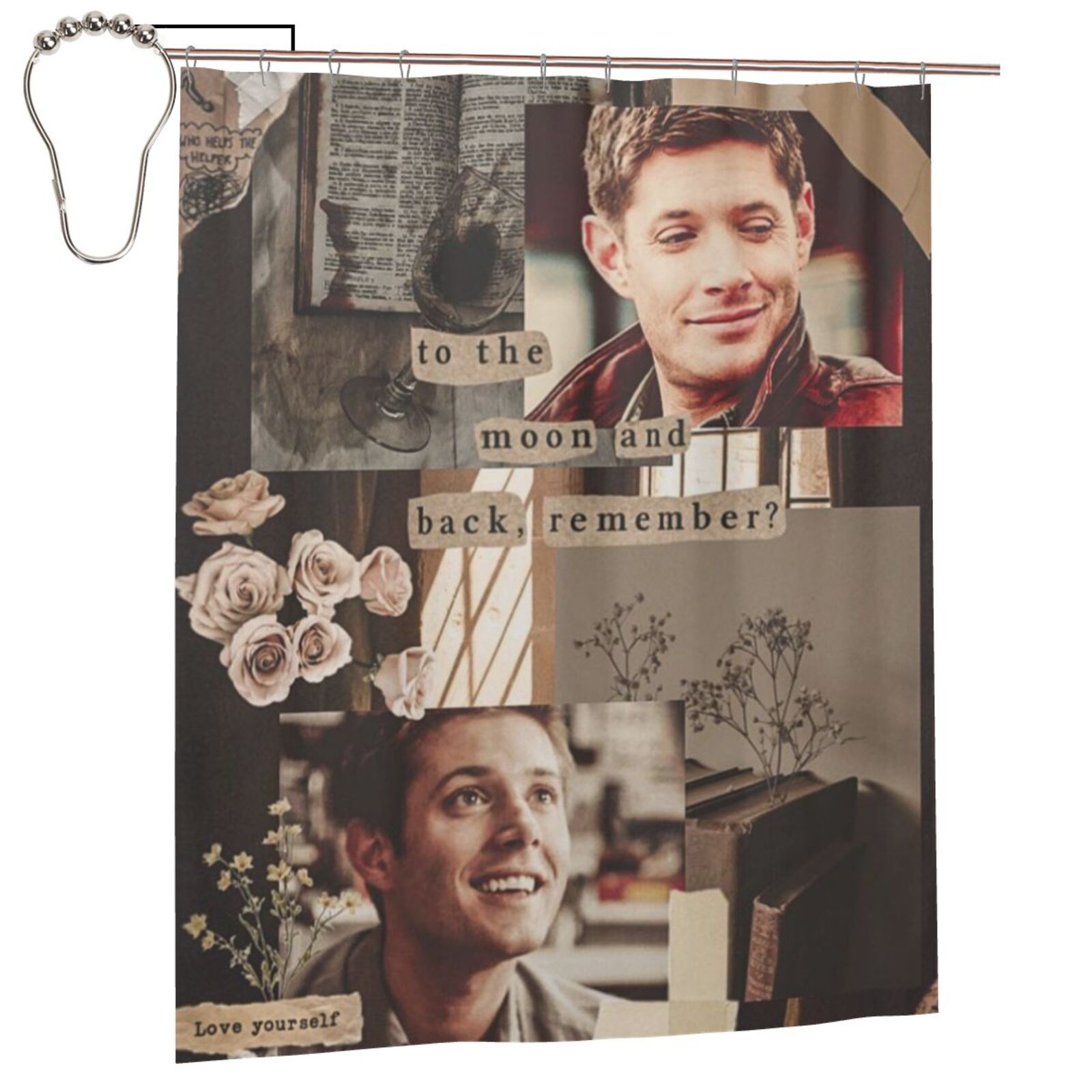 Waterproof Fabric Shower Curtain Liner, Jensen Ackles Covered Bathtub ...
