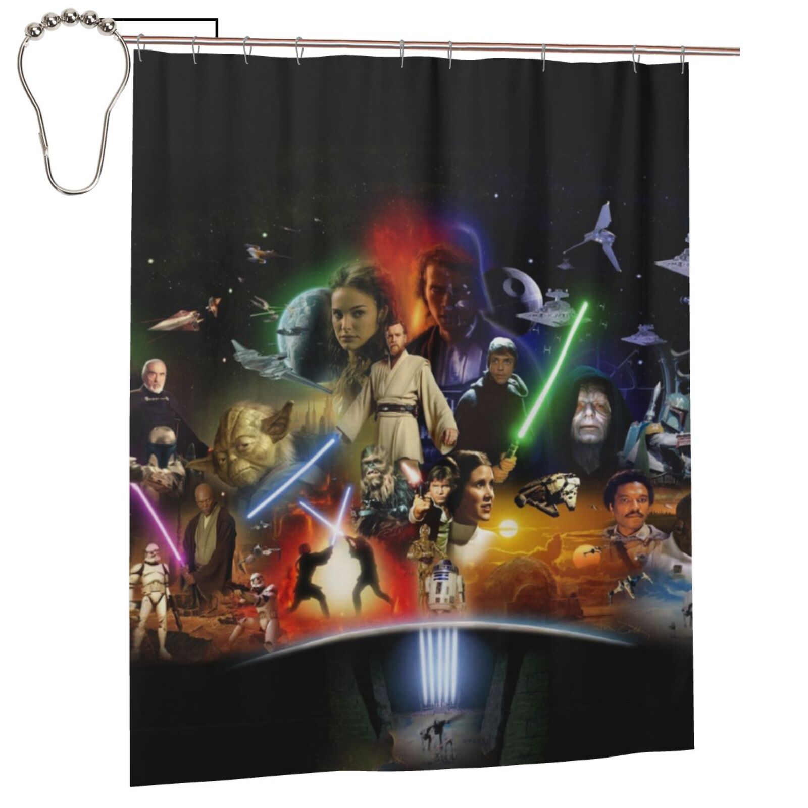 Waterproof Fabric Shower Curtain Liner, Star Wars Covered Bathtub ...