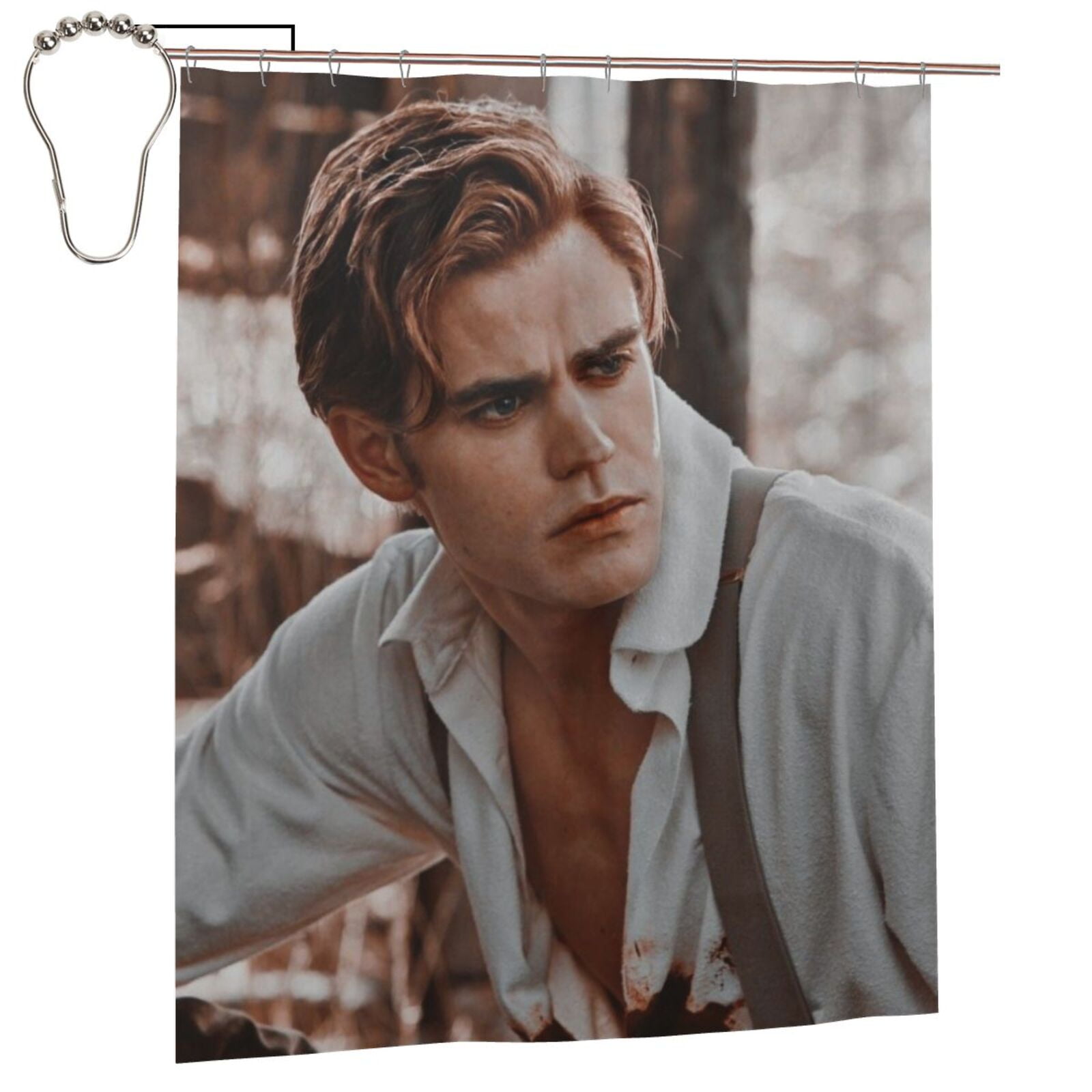 Waterproof Fabric Shower Curtain Liner, Stefan Salvatore Paul Wesley Covered Bathtub Bathroom 60 ...