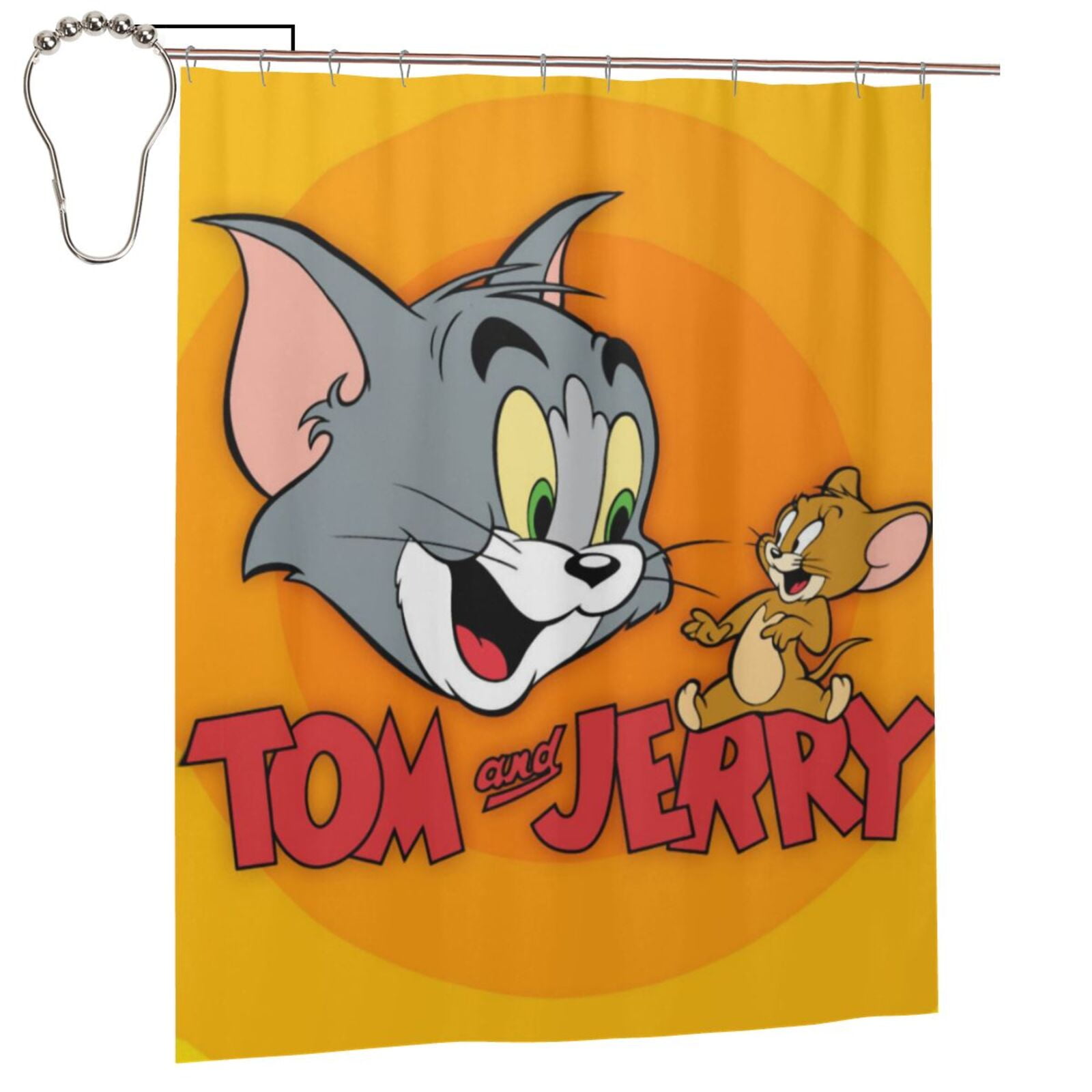 Waterproof Fabric Shower Curtain Liner Tom And Jerry Covered Bathtub ...