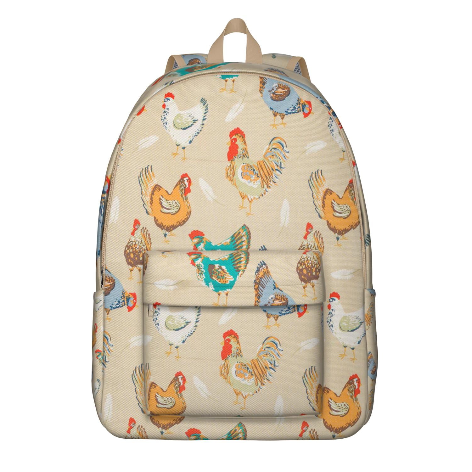 Waterproof Farm Rooster Backpack, Durable School Bag Featuring Cute ...