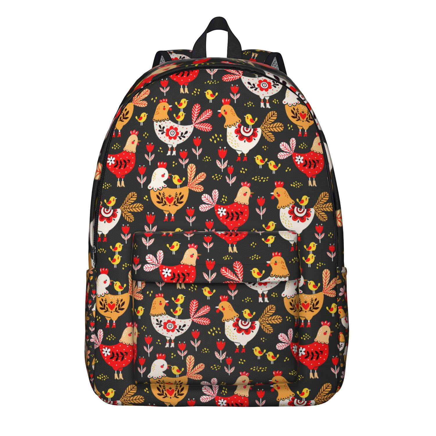 Waterproof Farm Rooster Backpack, Durable School Bag Featuring Cute ...
