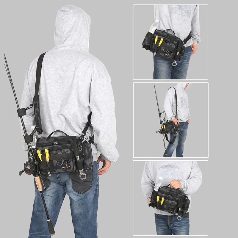 Waterproof Fishing Bag Cross Body Sling Fishing tackle Backpack with ...