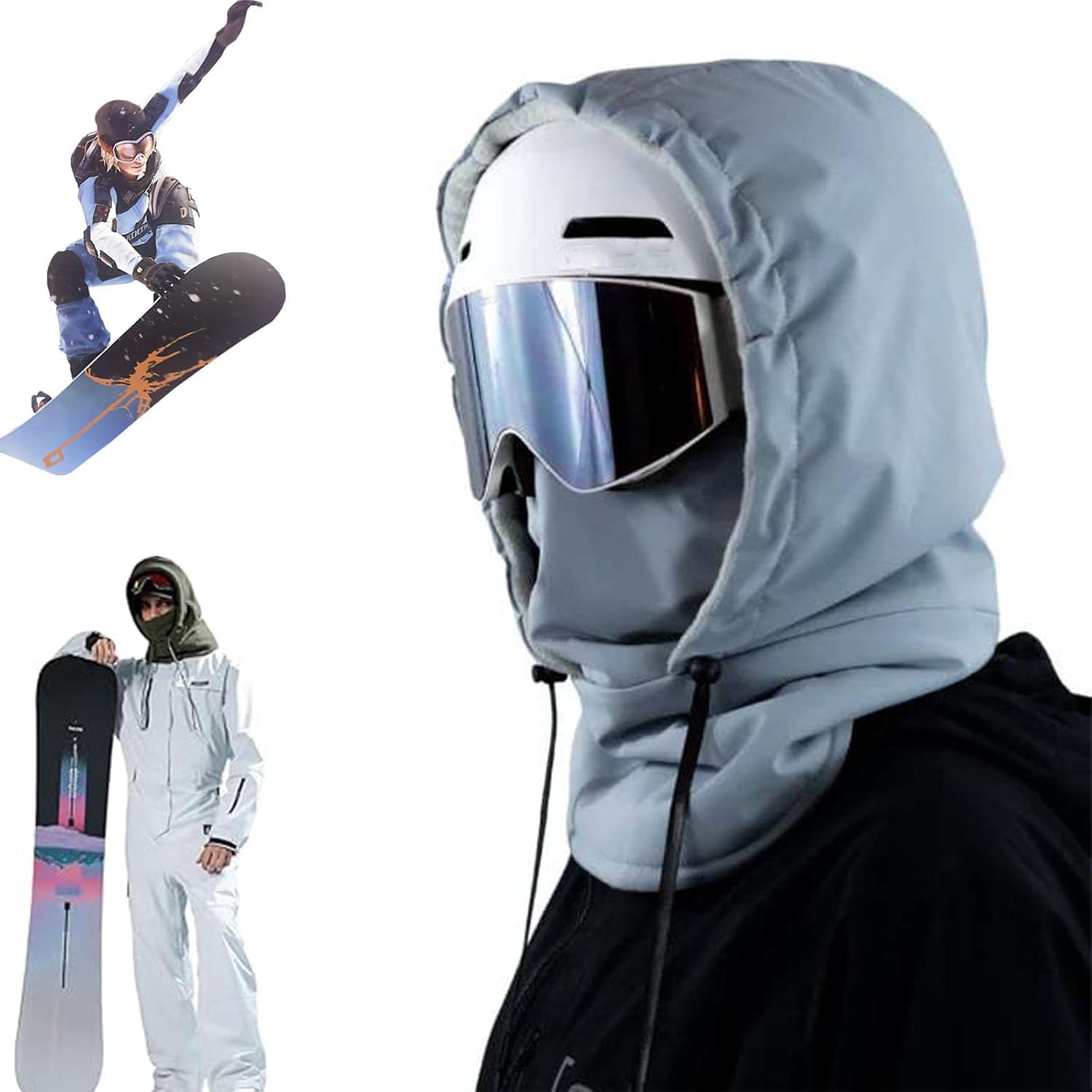 Waterproof Fleece Lined Hood, Full Face Mask Balaclava for Skiing ...