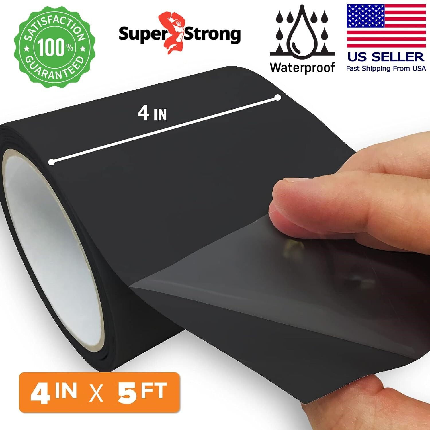 Waterproof Flex Rubberized Tape 4" X 5Ft Heavy Duty Leak Repair Seal ...