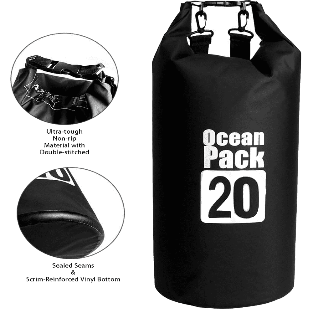 Waterproof Floating Dry Bag with Exterior Zippered Pocket | for ...