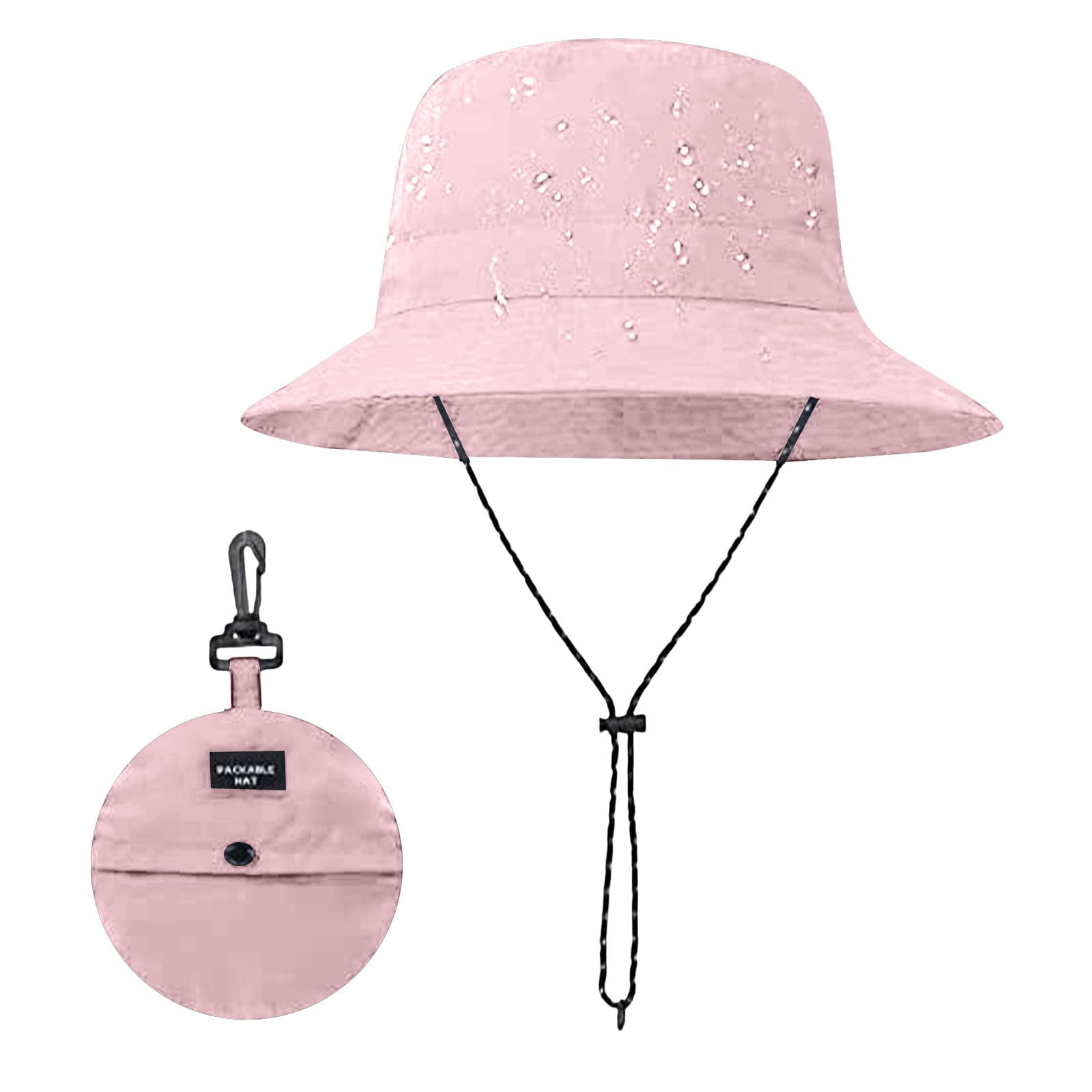 Waterproof Foldable Bucket Hat, Packable Sun Hat with Chin Strap, Wide ...