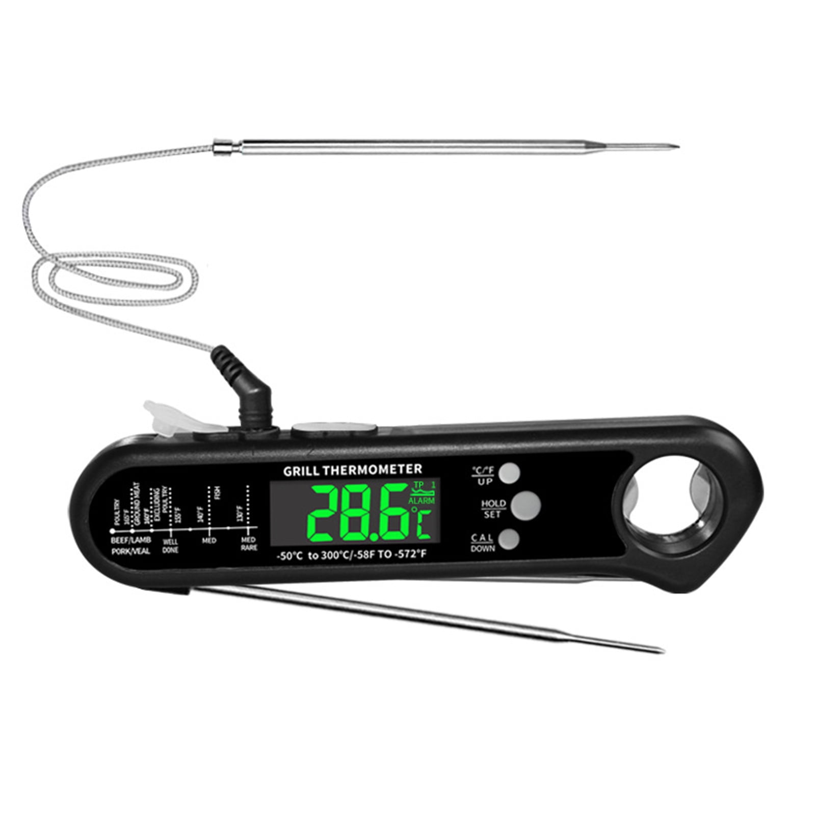 Waterproof Food Thermometer Probe Digital Display High Precise Foldable ...