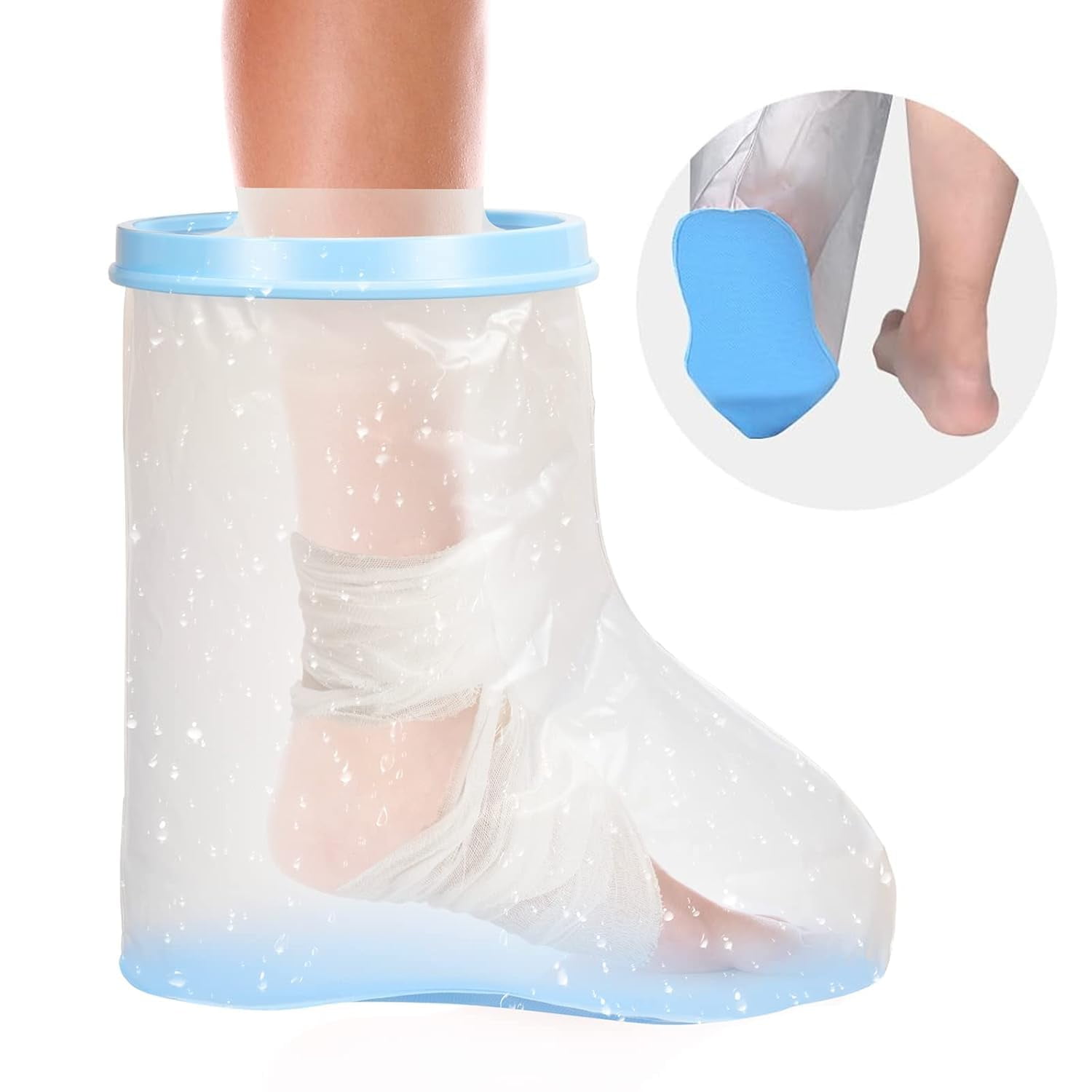 "Kaskawise Waterproof Foot and Ankle Cast Cover, Non-Slip Watertight ...